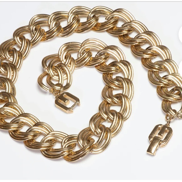 Givenchy | Jewelry | Rare Vintage Givenchy Gold Chain Logo Designer ...
